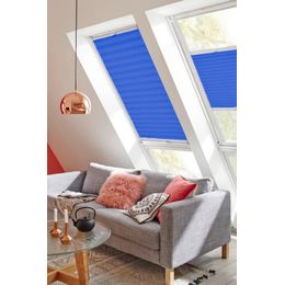 Dachfensterplissee SUNLINES, B:97,3cm H:141,7cm, blau, Obermaterial: 100% Polyester, Plissees, "Young Style Crush", mit F&uuml;hrungsschienen