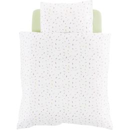 Tr&auml;umeland Babybettw&auml;sche TR&Auml;UMELAND, wei&szlig;, Jersey, Obermaterial: 100% Baumwolle, Bettw&auml;sche, "Zuhause", mit Allover-Print
