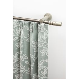 Gardinenstange Garesa, L:190cm &Oslash;:20mm, grau, Holzwerkstoff, Metall, Gardinenstangen, "PEMPIA", Vorhanggarnitur, verl&auml;ngerbar, Knopf m.Ausschnitte