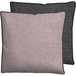 Kissenbezug Biberna, B:40cm L:40cm, lila, Flanell, Obermaterial: 100% Baumwolle, Outdoor, Kissenbez&uuml;ge, "Hermal Flanell mit Rei&szlig;verschluss,