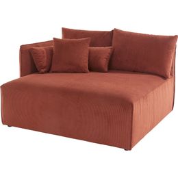 Ottomane OTTO HOME, B:138cm H:86cm T:128cm, orange, 100% Polyester, Sofas, "Nöre", kurzes Lounge-Modul - zum Zusammenstellen, Breite 138 cm, Tiefe