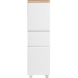 Midischrank Welltime, B:40cm H:130cm T:35cm, wei&szlig;, MDF, Badezimmer, Schr&auml;nke, "S&ouml;lden"