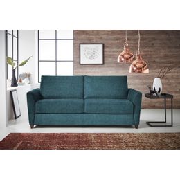 Schlafsofa Bali, B:195cm H:93cm T:103cm, blau, Wohnzimmer, Sofas, "Dallas, Dauerschläfer", in 140er und 160er Breite, inkl. Ergoflex-Unterfederung