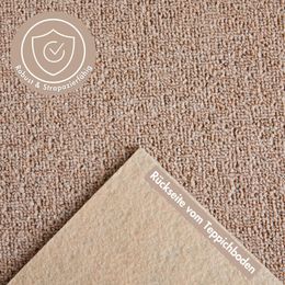ANDIAMO Teppichboden "Luton, Feinschlinge, Made in Netherlands", B : 500cm 1 Stk., 6mm, L: 1.000cm, beige, Schlafzimmer, Teppiche, meliert, Breite