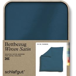 Bettbezug Schlafgut, B:200cm L:200cm, blau, Mako-Satin, Obermaterial: 100% Baumwolle, Bettbezüge, "Woven Satin", besonders dicht gewebt, Mix & Match: