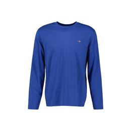 Gant Herren Longsleeve "Longsleeve REGULAR SHIELD LONG SLEEVE 1er Pack", blau, Gr. 5XL, Obermaterial: 100% Baumwolle CO., Shirts