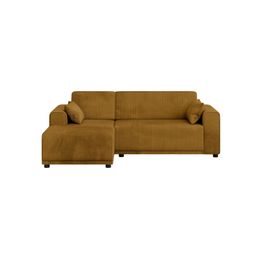 Ecksofa Home Affaire, B:233cm H:80cm T:162cm, gelb, 100% Polyester, Wohnzimmer, Sofas, "TAMMO", L-Form