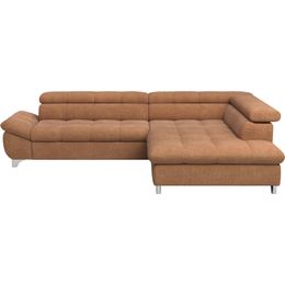 Ecksofa COTTA, B:312cm T:234cm, braun, Wohnzimmer, Sofas, "Gemini L-Form", mit Kopfteilverstellung, wahlweise mit Bettfunktion