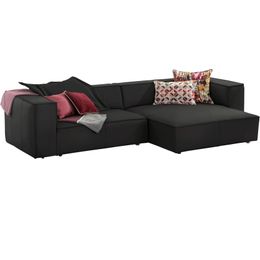 Ecksofa W.Schillig, B:300cm H:66cm T:164cm, schwarz, Longlife Xtra-Leder Z59: Glattleder mit modischer Pr&auml;gung. Hautst&auml;rke 0, 9 - 1, 1 mm,