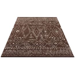 Teppich Carpet City, B:140cm H:10mm L:200cm, braun, Polyester, Wohnzimmer, Teppiche, "April 2292", L&auml;ufer, weich durch Microfaser, Boho Ethno Look,