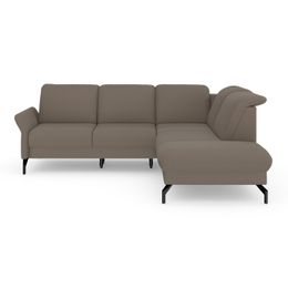 Sit & More Ecksofa SIT & MORE, B:250cm H:84cm T:207cm, grau, Wohnzimmer, Sofas, "Fashion L-Form", wahlweise mit Kopfteilverstellung und Vorziehsitz, motorisch