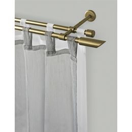 Gardinenstange Garesa, L:460cm &Oslash;:16mm, gold, Holzwerkstoff, Metall, Gardinenstangen, "ZYLI", Vorhanggarnitur, verl&auml;ngerbar, Knopf abgeschr&auml;gt, ohne