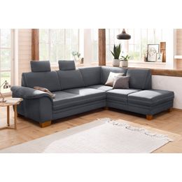 Ecksofa Home Affaire, B:269cm H:90cm T:219cm, grau, Luxus-Microfaser mit Druck (100% Polyester);Luxus-Microfaser in Lederoptik (100%