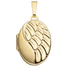 Jobo Damen Medallionanh&auml;nger "Anh&auml;nger Medaillon oval", Gelbgold 333, gold, Gelbgold 333, Schmuckanh&auml;nger, 333 Gold