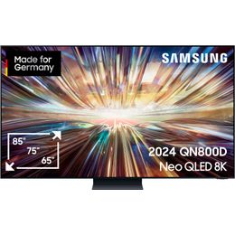 Samsung QLED Mini LED-Fernseher, 75 ′′, schwarz, Fernseher, Neural Quantum 8K AI Gen2 Prozessor, bis zu 165Hz, AI Upscaling, KI TV