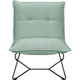 Sessel, B:69cm H:76cm T:86cm, gr&uuml;n, ED EXCITING DESIGN, 92% Polyester, 8% Polyamid, Wohnzimmer, Sessel, "Vico", mit Design-Gestell aus schwarzem