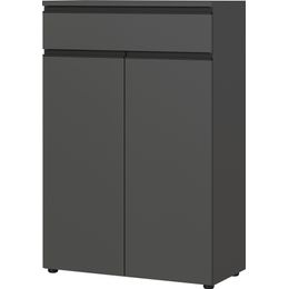 Aktenschrank Germania, B:81cm H:120cm T:40cm, grau, Spanplatte, B&uuml;ro, Schr&auml;nke, "Lemont", 2-t&uuml;riger Mehrzweckschrank wahlweise mit Schublade