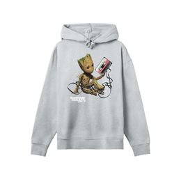 F4NT4STIC Damen Kapuzenpullover "Marvel Guardians Of The Galaxy Vol2 Groot Tape", grau, Gr. XS, Obermaterial: 80% Baumwolle, 20% Polyester, Pullover,