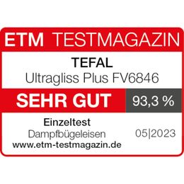 Tefal Dampfb&uuml;geleisen "Ultragliss Plus FV6846, 2800 Watt, abnehmbarer Kalk-Kollektor", B:15,2cm H:15,5cm T:31cm, blau, B&uuml;geleisen, 50 g/Min.