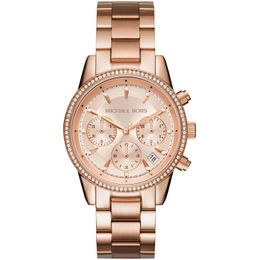 Michael Kors Damen Chronograph "BRYANT", rosa, Armbanduhren, Quarzuhr, Armbanduhr, Damenuhr, Stoppfunktion, Edelstahlarmband