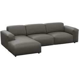 Ecksofa FLEXLUX, B:284cm H:73cm T:171cm, grau, 100% Echteder, Wohnzimmer, Sofas, "Lucera bequem und komfortabel durch hochwertigen Sitzaufbau,