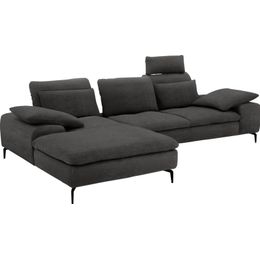Ecksofa W.Schillig, B:299cm H:83cm T:178cm, grau, Chenille-Flachgewebe R66 (85% Polyester, 15% Nylon), Wohnzimmer, Sofas, "valentinoo, Designsofa,