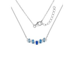 Firetti Damen Kette mit Anh&auml;nger "Schmuck Geschenk Silber 925 Halsschmuck Halskette Ankerkette", Silber 925 (Sterlingsilber), L: 45 B: 1,2mm, blau,