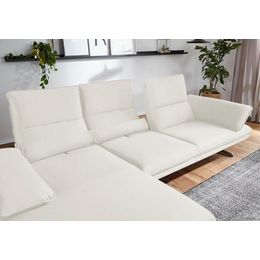 Ecksofa W.Schillig, B:291cm H:94cm T:164cm, wei&szlig;, Longlife Xtra-Leder Z59: Glattleder mit modischer Pr&auml;gung. Hautst&auml;rke 0, 9 - 1, 1 mm, Wohnzimmer,