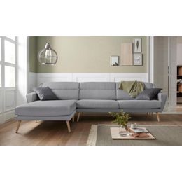 Ecksofa OTTO HOME, B:302cm H:86cm T:178cm, grau, Samtoptik (100% Polyester);Luxus-Microfaser weich (100% Polyester);Struktur (100%