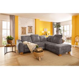Ecksofa Home Affaire, B:263cm H:86cm T:219cm, braun, Luxus-Microfaser Florence (100% Polyester), Wohnzimmer, Sofas, "Dundee L-Form", wahlweise mit
