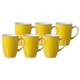 Ritzenhoff & Breker Becher "Kaffeebecher Doppio 320 ml 6er Set", gelb, RITZENHOFF & BREKER, Trinkgefäße