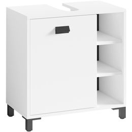 Waschbeckenunterschrank ByLiving, B:60cm H:62cm T:34cm, wei&szlig;, Badezimmer, Schr&auml;nke, "Wellness", 60cm Waschbeckenunterschrank mit Metallgriff und viel