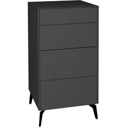M&auml;usbacher Kommode M&Auml;USBACHER, B:52cm H:102cm T:42cm, grau, Schlafzimmer, Sideboards, "Imola TOPSELLER", Kommode mit Glasfront und Glasoberplatte