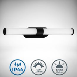 B.K.LICHT Spiegelleuchte "LED Badleuchte Spiegelleuchte Schwarz", 1, &Oslash; 0cm H: 6,5cm, 1 Stk., schwarz, Badezimmer, Leuchten, inkl. LED-Platine 7W