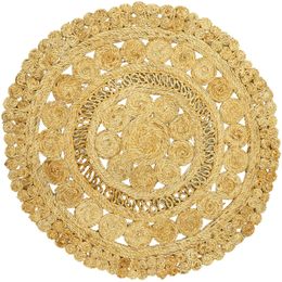 Sisalteppich CarpetFine, H:13mm &Oslash;:120cm, beige, Jute, Teppiche, "Juteteppich Finn", nat&uuml;rliches Pflanzenmaterial von Hand gewebt, Boho Style