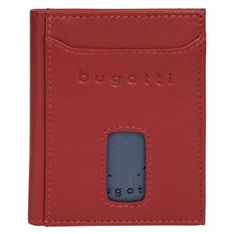 Bugatti Damen Geldbörse "SECURE SLIM", rot, Leder, leicht glänzend, unifarben, Kleinlederwaren, echt Leder