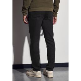 Street One MEN Herren Regular-fit-Jeans, schwarz, Gr. 29, unifarben, Jeans, 70% Baumwolle, 20% Polyester, 8% Viskose, 2% Elasthan, Jeans, aus