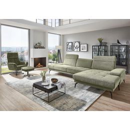 Ecksofa DIE PLANBAR, B:328cm H:82cm T:190cm, grün, 100% Polyester, Wohnzimmer, Sofas, "MP-IN20126 L-Form mit Kaltschaum-Polsterung", mit