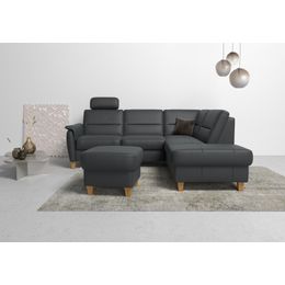 Ecksofa Home Affaire, B:236cm H:89cm T:212cm, schwarz, Luxus-Microfaser (100% Polyester);Struktur (100% Polyester);Luxus-Microfaser in Lederoptik