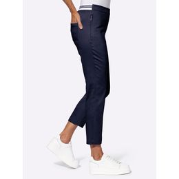 Casual Looks Damen 7/8-Hose, blau, Gr. 42, unifarben, 97% Baumwolle, 3% Elasthan, Hosen