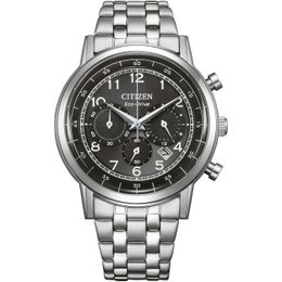 Citizen Herren Chronograph, silber, Armbanduhren, Armbanduhr, Solar, Herrenuhr, Edelstahlarmband, Datum, Stoppfunktion
