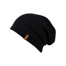 Chillouts Herren Beanie "Leicester Hat", schwarz, unifarben, Feinstrick, Wollmischung, Mützen, wärmend, aus Merinowolle mit edlem Look & weicher