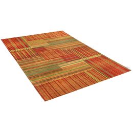 Teppich Tom Tailor HOME, B:140cm H:5mm L:200cm, orange, Baumwolle, Kunstfaser, Wohnzimmer, Teppiche, "Stripy Pat", Flachgewebe, modernes