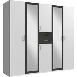 Kleiderschrank wimex, B:225cm H:207cm T:58cm, weiß, Kinderzimmer, Schränke, "Diver Drehtürenschrank mit Spiegel, 180, 225 o. 270cm breit", Bestseller