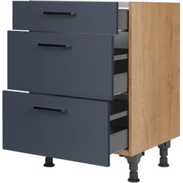 Kochfeldumbauschrank Nobilia, B:60cm H:87cm T:58,3cm, blau, Schr&auml;nke, ""Easytouch", vormontiert, mit Schubkasten und Ausz&uuml;gen", in den Breiten 60 und