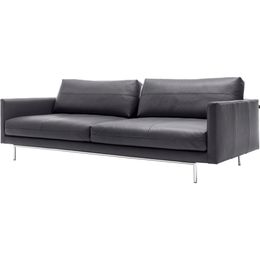 3,5-Sitzer, B:220cm H:91cm T:106cm, schwarz, CREATION BY ROLF BENZ, Sofas, "CR.414, Designsofa, edles Sofa, Loungesofa, Ledersofa, klares Design",