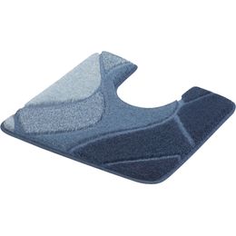 Badematte Kleine Wolke, H:20mm, blau, Polyacryl, Badematten, "Fiona", Badteppich, modernes Wellen Design, Hoch-Tief Effekt, waschbar