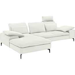 Ecksofa W.Schillig, B:299cm H:83cm T:178cm, weiß, Longlife Xtra-Leder Z59: Glattleder mit modischer Prägung. Hautstärke 0, 9 - 1, 1 mm, Wohnzimmer,