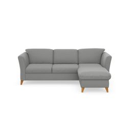 Ecksofa Home Affaire, B:249cm H:86cm T:162cm, grau, 100% Polyester, Wohnzimmer, Sofas, "Trelleborg L-Form", Federkern-Polsterung, wahlweise mit