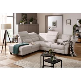 Ecksofa Home Affaire, B:260cm H:104cm T:235cm, beige, Luxus-Microfaser Lederoptik (100% Polyester);Struktur (100% Polyester);Luxus-Microfaser ALTARA